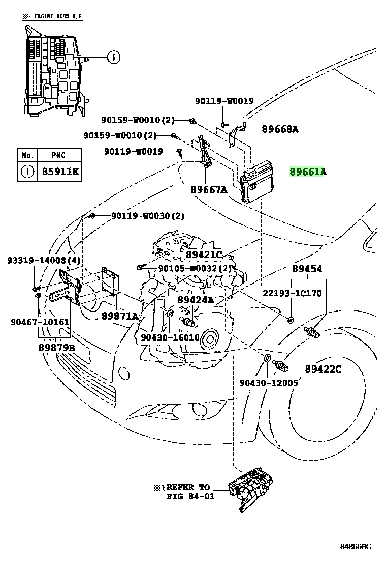 Buy Genuine Toyota 8966102D72 (89661-02D72) Computer, Engine Control ...