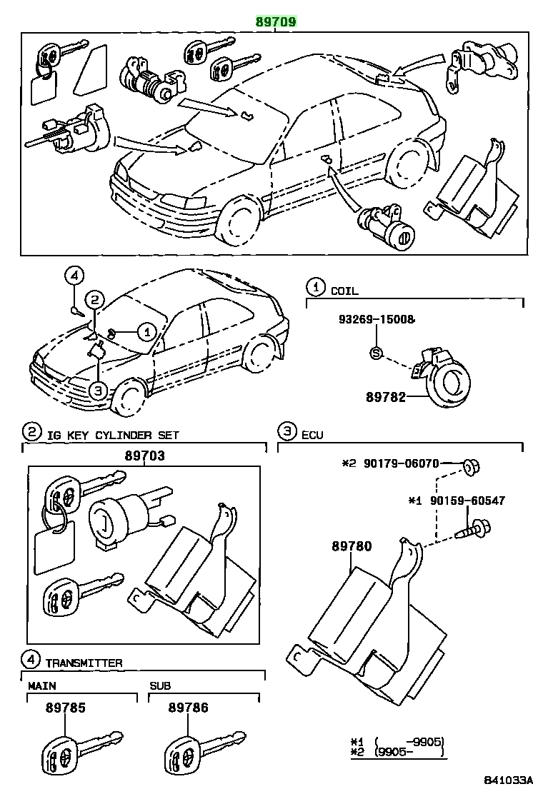 Buy Genuine Toyota 8970912241 (89709-12241) Computer Set, Transponder ...
