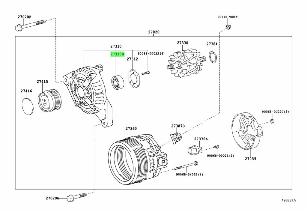 Buy Genuine Toyota 9006810042 (90068-10042) Bearing(For Alternator ...