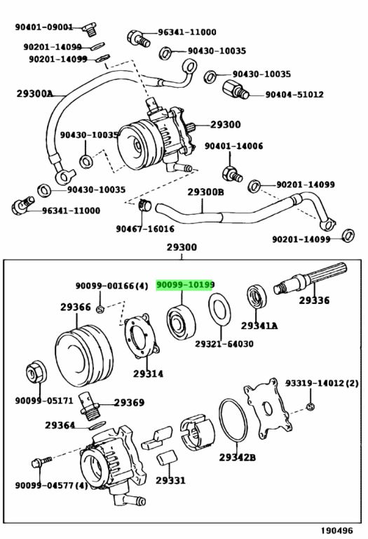 Buy Genuine Toyota 9009910199 (90099-10199) Bearing. Prices, fast ...
