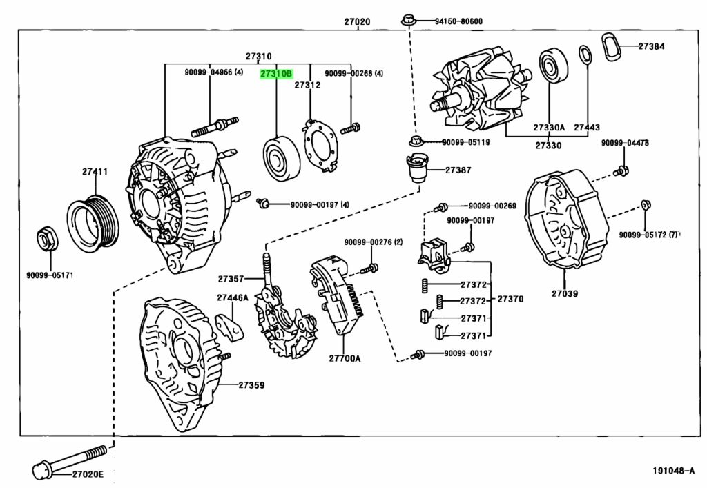 Buy Genuine Toyota 9009910220 (90099-10220) Bearing (For Alternator ...
