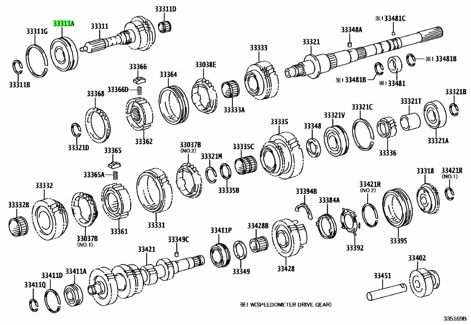 Buy Genuine Toyota 90363T0041 (90363-T0041) Bearing (For Input Shaft ...