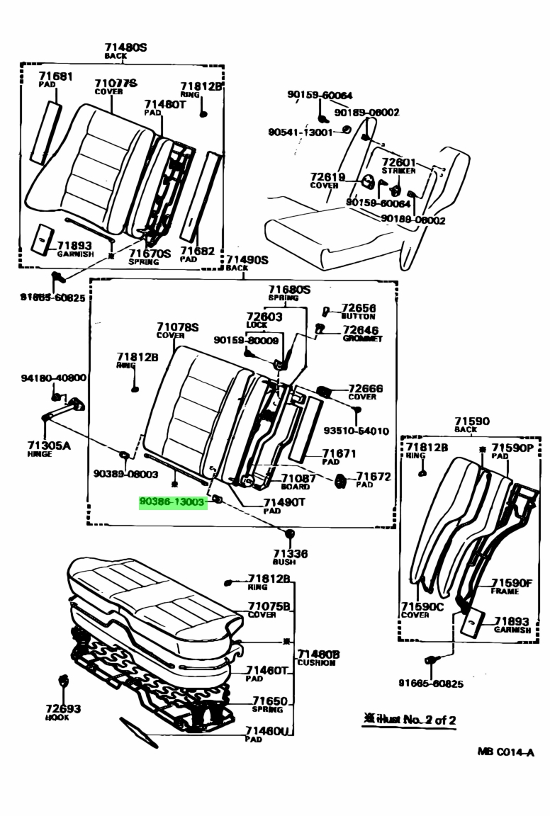 Buy Genuine Toyota 9038613003 (90386-13003) Bush, Rear Seat Back Pivot ...