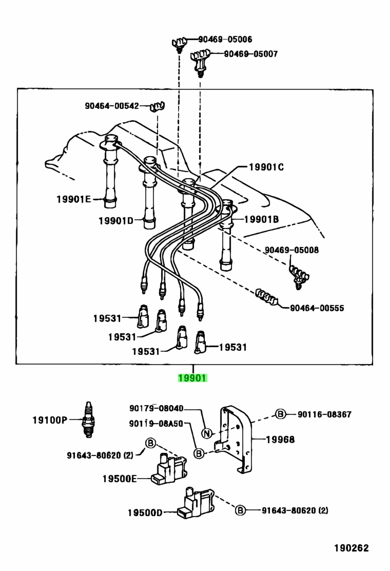 Купить Toyota 9091922387 (90919-22387) Провода Свечные Высоковольтные ...
