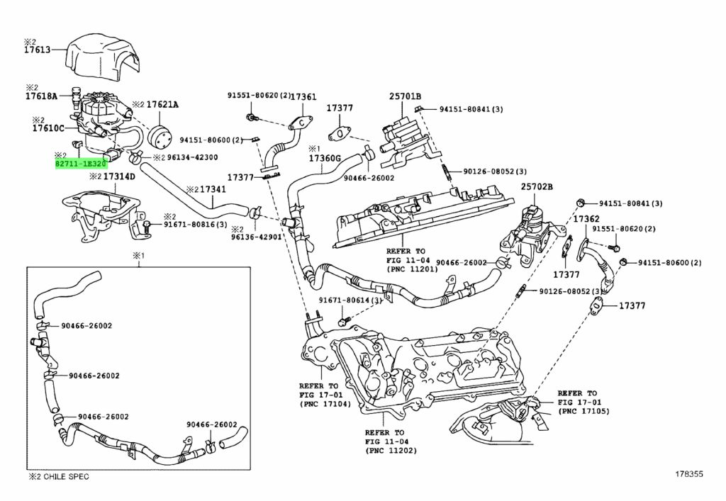 Genuine Toyota 82711-1E320 (827111E320) CLAMP, WIRING HARNESS - Amayama