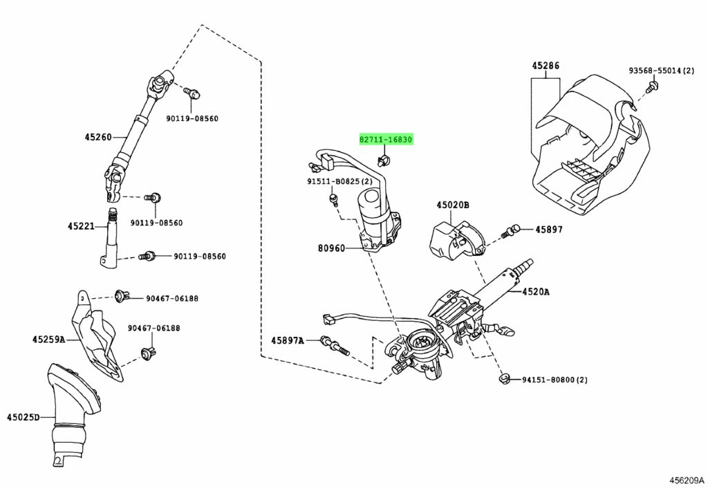 Buy Genuine Toyota 82711-16830 (8271116830) Clamp. Prices, fast ...