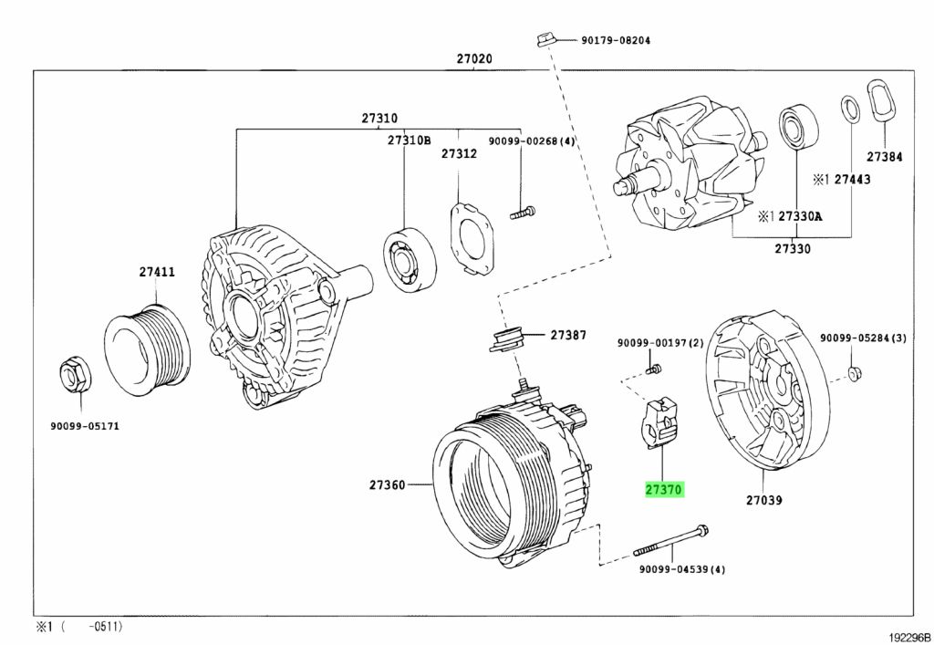 Buy Genuine Toyota 27370-58460 (2737058460) Holder Assy, Alternator ...