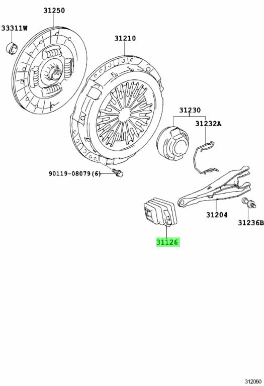 Buy Genuine Toyota 3112626020 (31126-26020) Boot, Clutch Release Fork ...