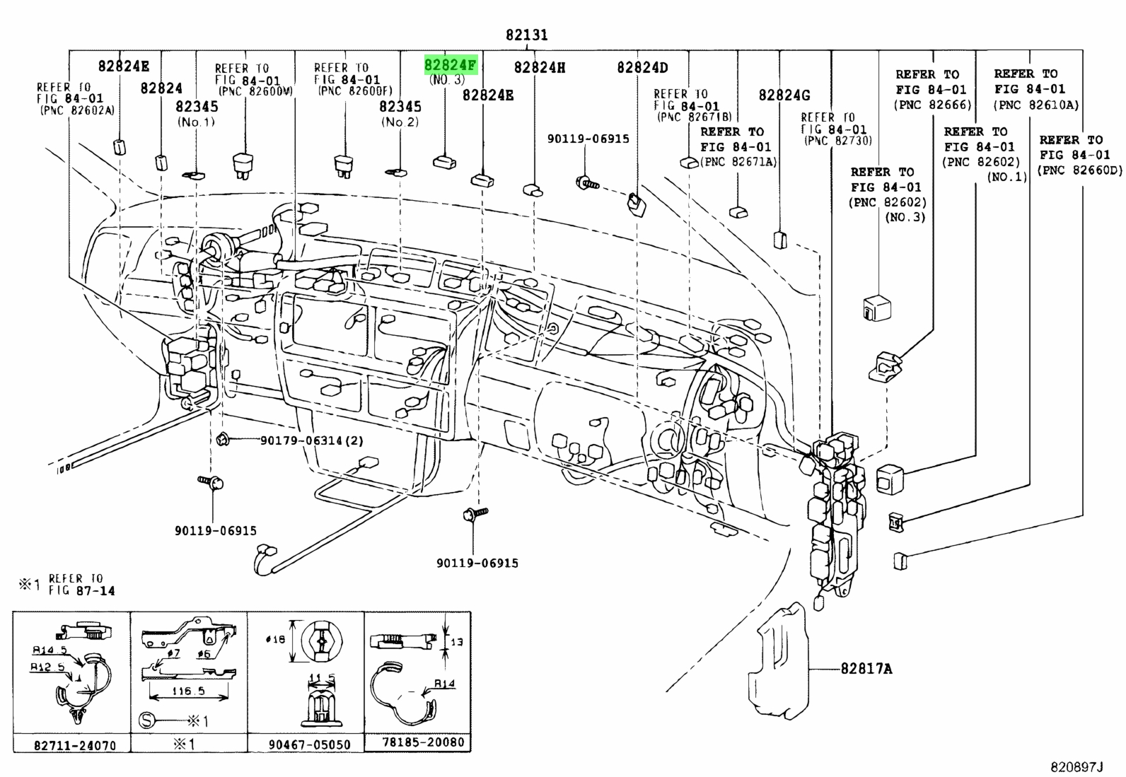 Genuine Genuine Toyota 82824-20110 (8282420110) CONNECTOR, WIRING ...