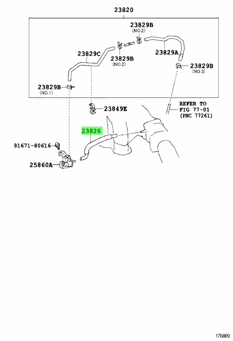 Buy Genuine Toyota 23826-31150 (2382631150) Hose, Fuel Vapor Feed, No.1 ...