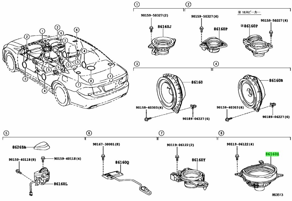 Buy Genuine Toyota 86160-30B90 (8616030B90) Speaker Assy, Rear. Prices ...
