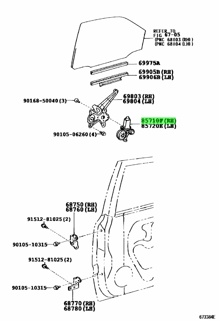 Genuine Toyota 85720-58010 (8572058010) MOTOR ASSY, POWER WINDOW ...