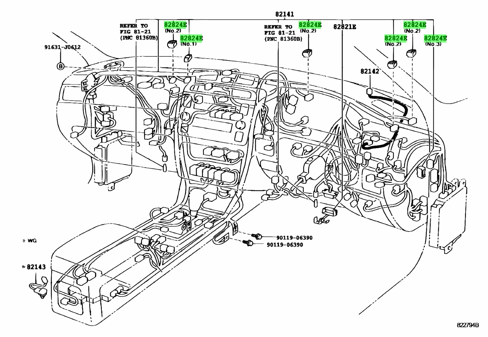 Genuine Toyota 82824-22080 (8282422080) CONNECTOR, WIRING HARNESS - Amayama