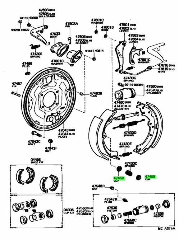 Buy Genuine Toyota 47449-30020 (4744930020) Cup, Shoe Hold Down. Prices ...