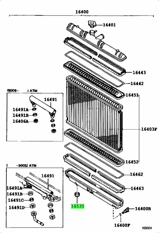 Buy Genuine Toyota 1653511030 (16535-11030) Support, Radiator, Lower ...