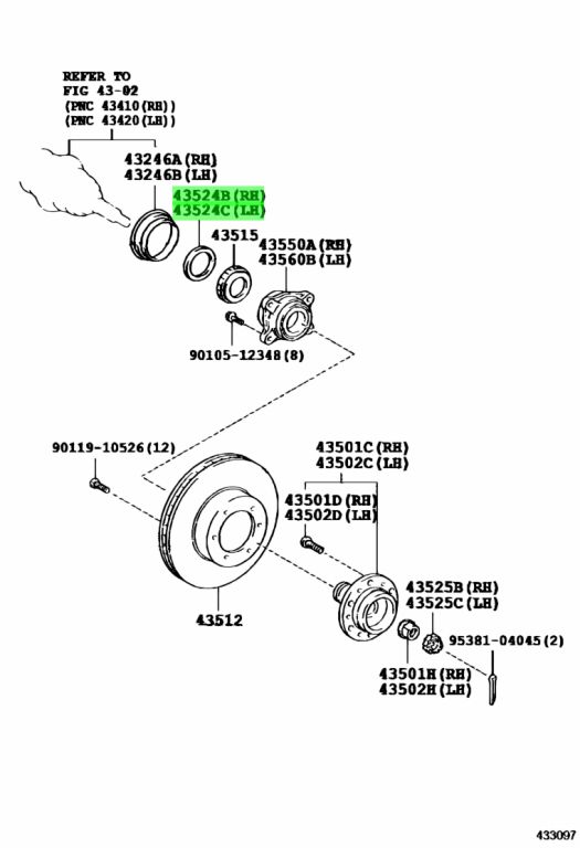 Buy Genuine Toyota 4352426010 (43524-26010) Spacer, Front Wheel Inner ...