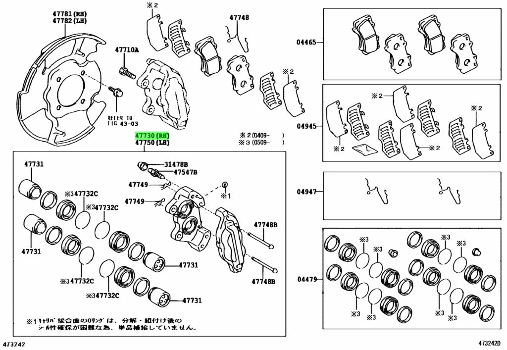Genuine Toyota 47730-60130 (4773060130) CYLINDER ASSY, FRONT DISC BRAKE ...