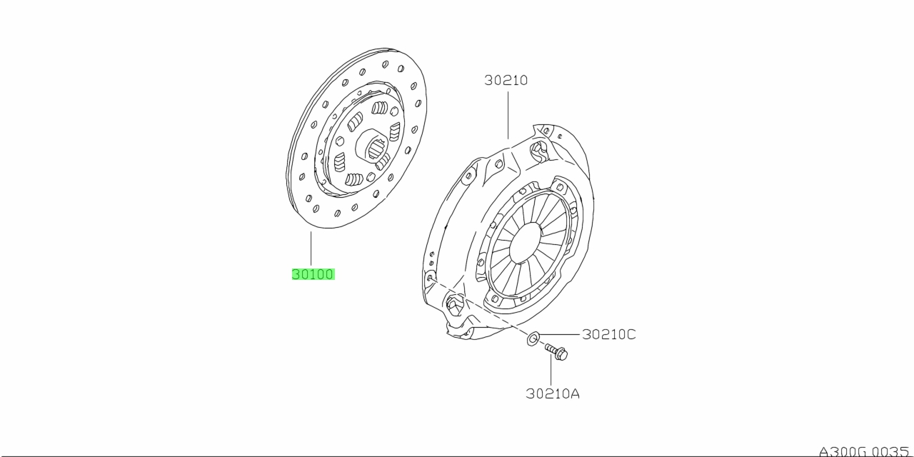 Genuine Nissan 30100-AA060 (30100AA060) DISC ASSEMBLY, CLUTCH - Amayama