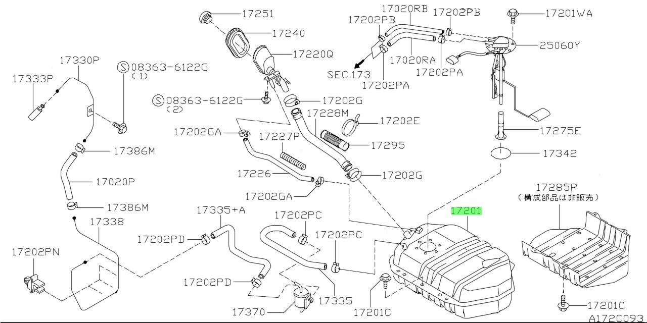 Buy Genuine Nissan 17202-VB000 (17202VB000) Tank Assembly, Fuel. Prices ...