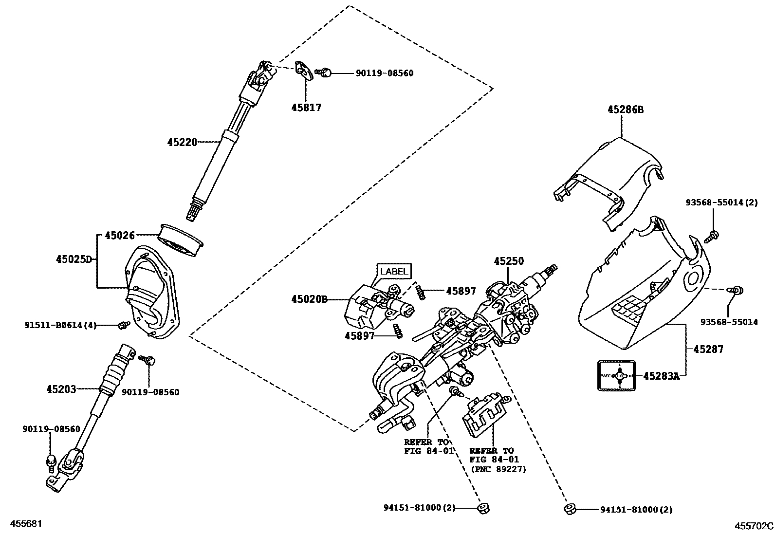 Steering column & shaft for Toyota Land Cruiser Prado J150, 4 ...