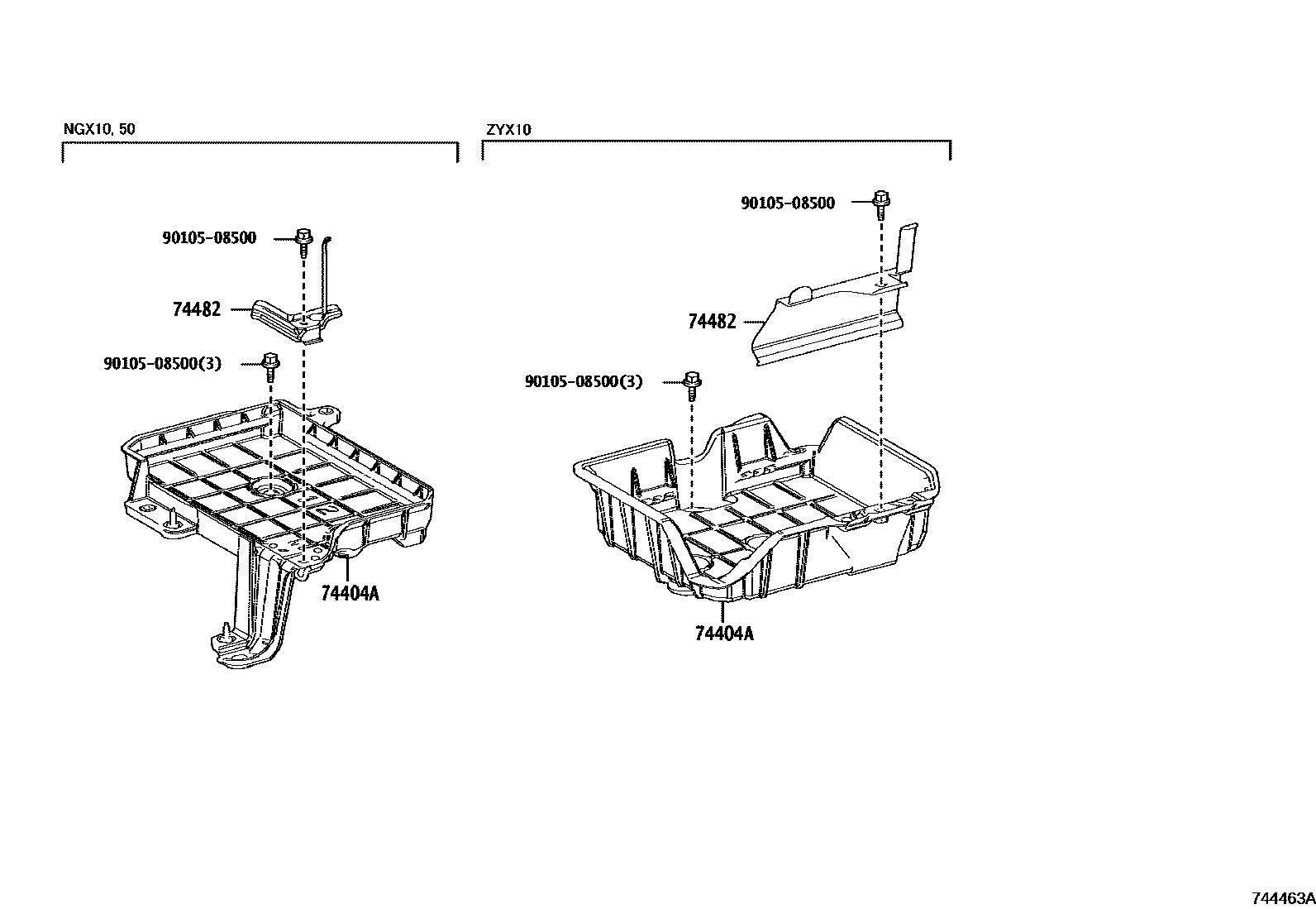 Battery carrier for Toyota C-HR 1 generation 03.2016 - present - Toyota ...