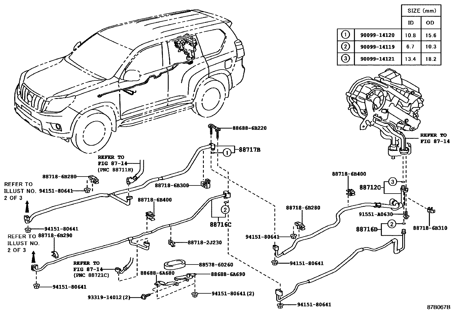 Heating & air conditioning - cooler piping for Toyota Land Cruiser ...