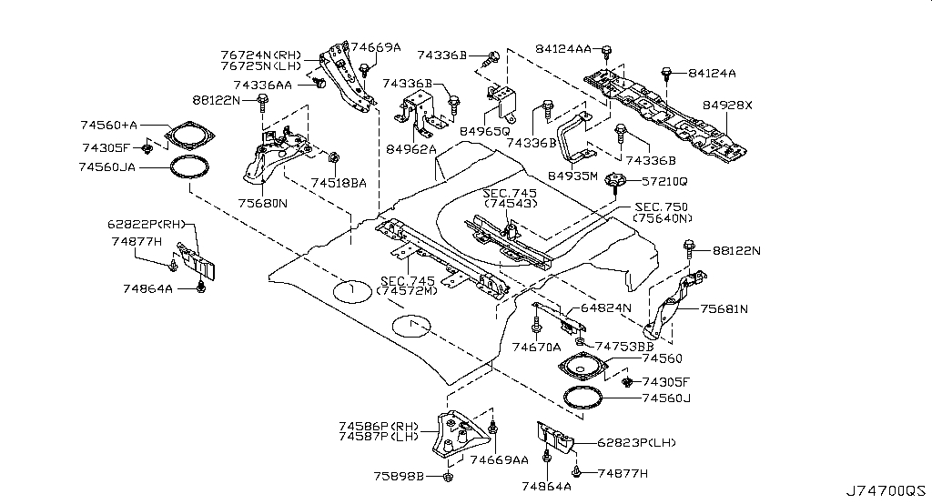 Floor fitting (body) для Nissan Murano Z51, 2 поколение 11.2007 - 10. ...