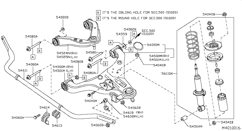 Front suspension (chassis) for Nissan Navara D40, 2 generation ...