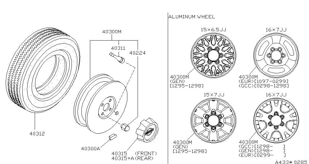 Road wheel (chassis) for Nissan Pathfinder R50, 2 generation 10.1995 ...