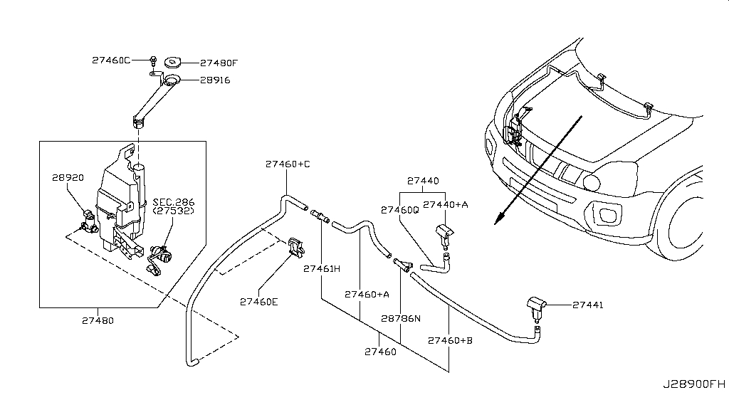 Washer (front & rear) (denso) for Nissan X-Trail T31, 2 generation 08. ...
