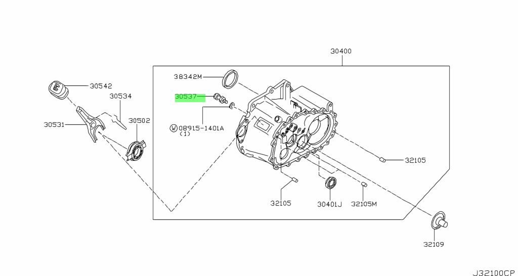 Genuine Nissan 30537-0H601 (305370H601) PIN, BALL WITHDRAWAL LEVER;PIN ...