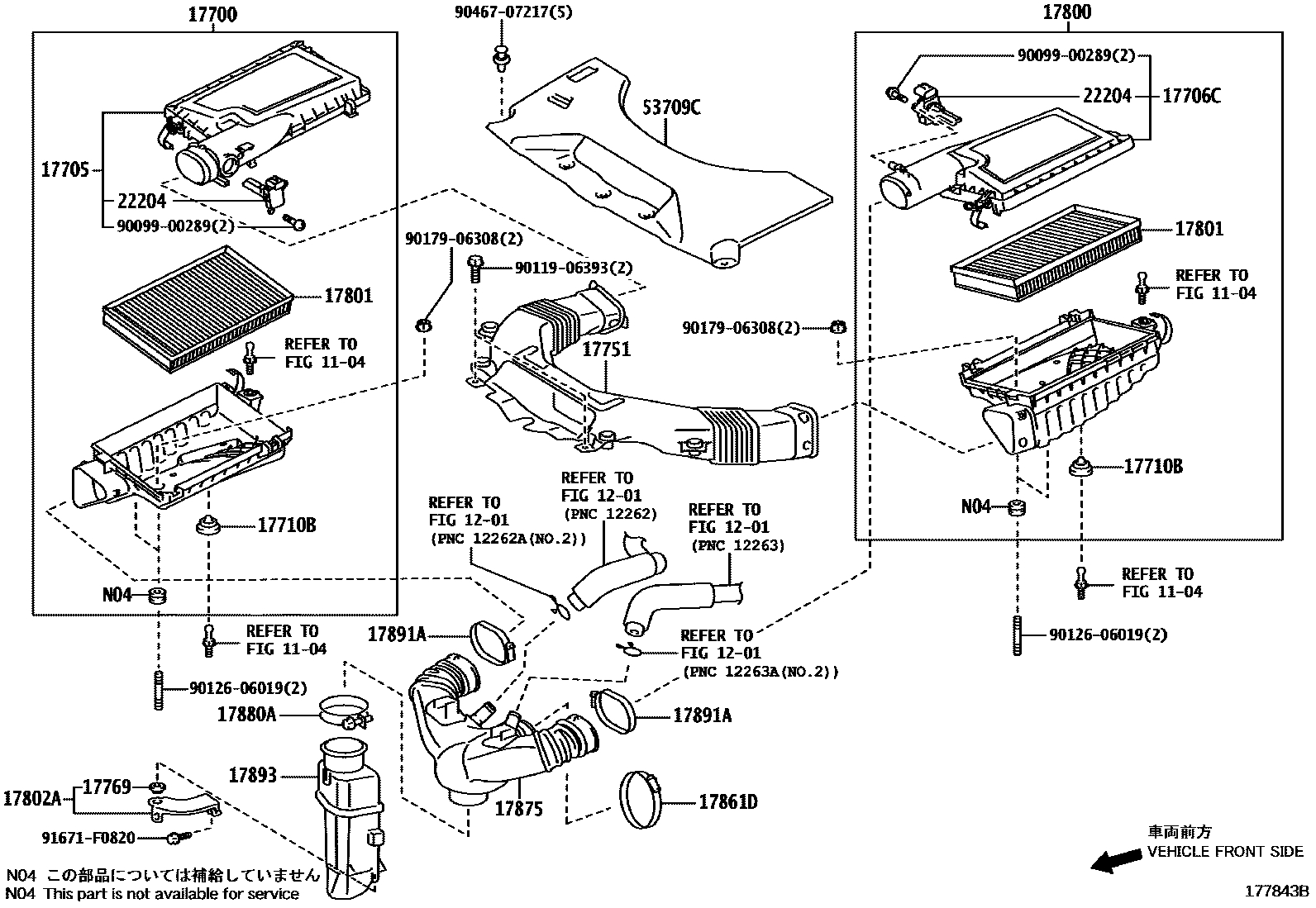Air cleaner for Lexus LS600hL XF40, 4 generation, 2 restyling 10.2012 ...