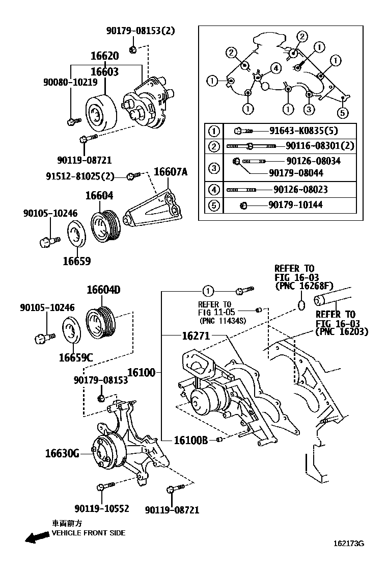 Water pump for Lexus GS430 S190, 3 generation 07.2005 - 09.2007 - Lexus ...