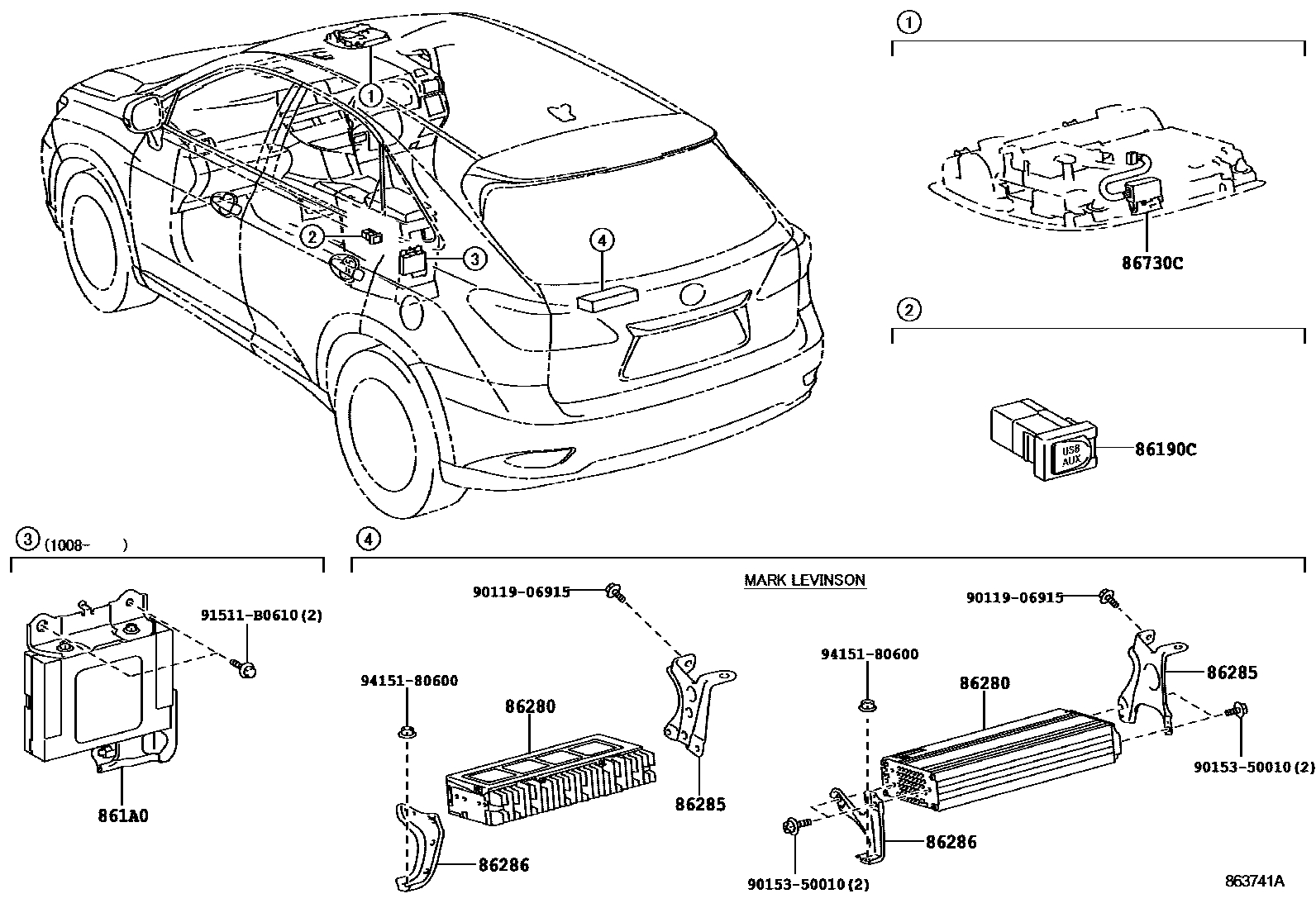 Radio receiver & amplifier & condenser for Lexus RX350 AL10, 3 ...