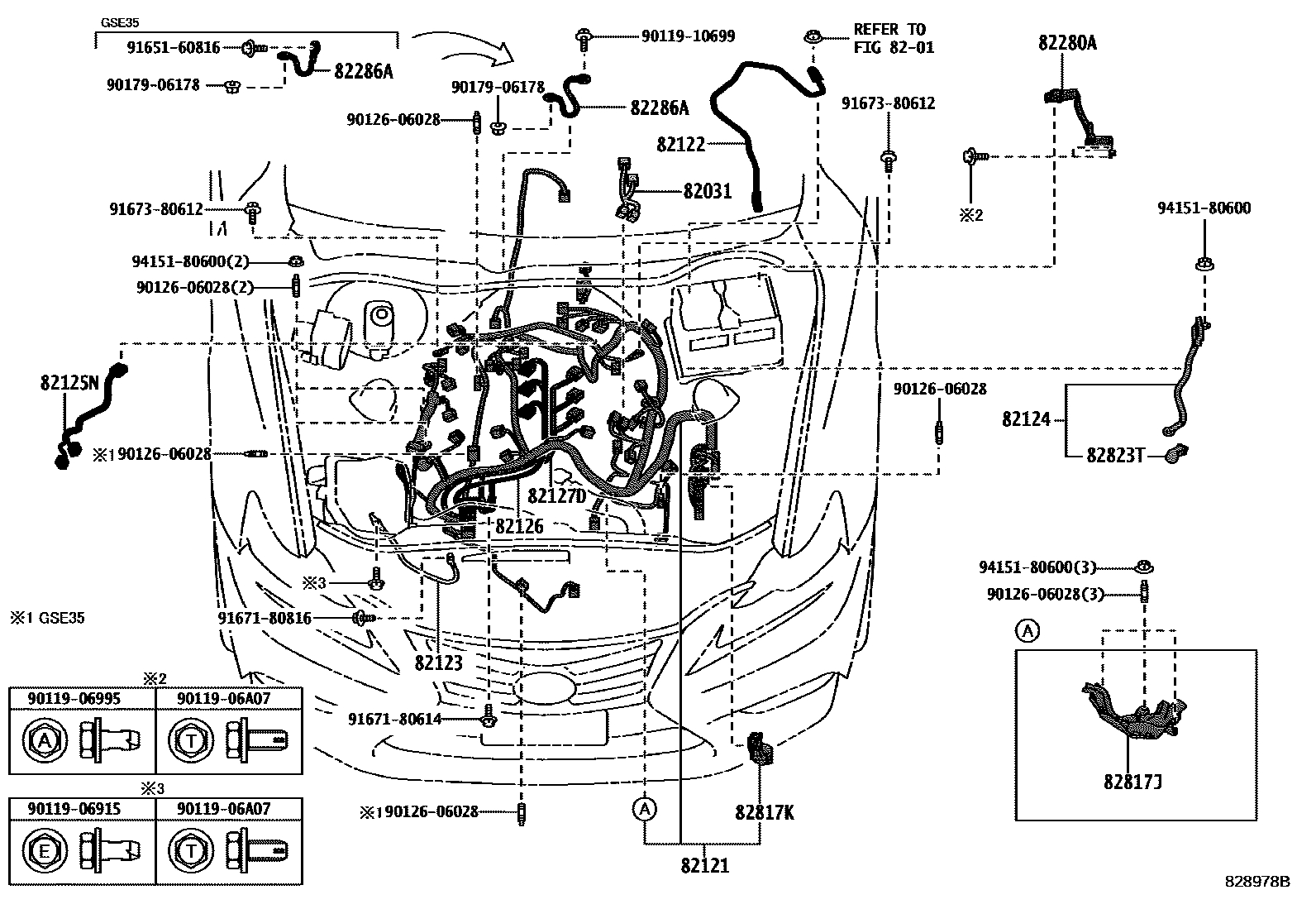 Wiring & clamp for Lexus IS250 XE30, 3 generation 05.2013 - 09.2016 ...