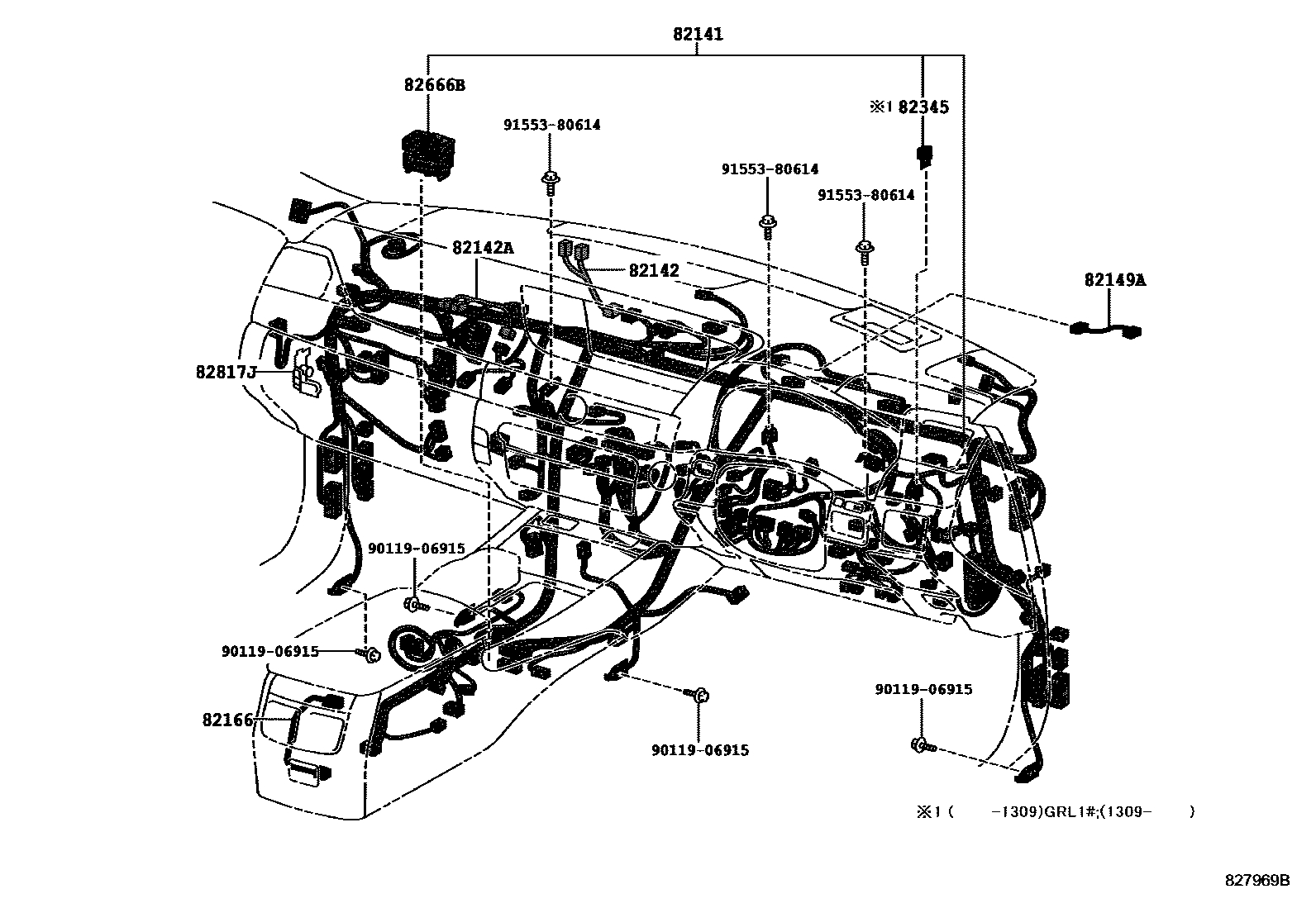 Wiring & clamp for Lexus GS350 L10, 4 generation 08.2011 - 01.2015 ...
