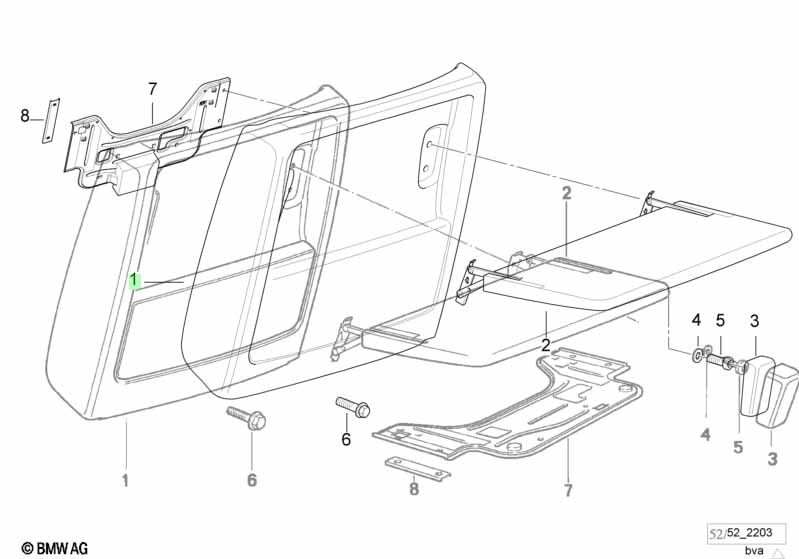 Buy Genuine BMW 52108139705 Rear Panel Seat Leather Left for BMW 7 ...