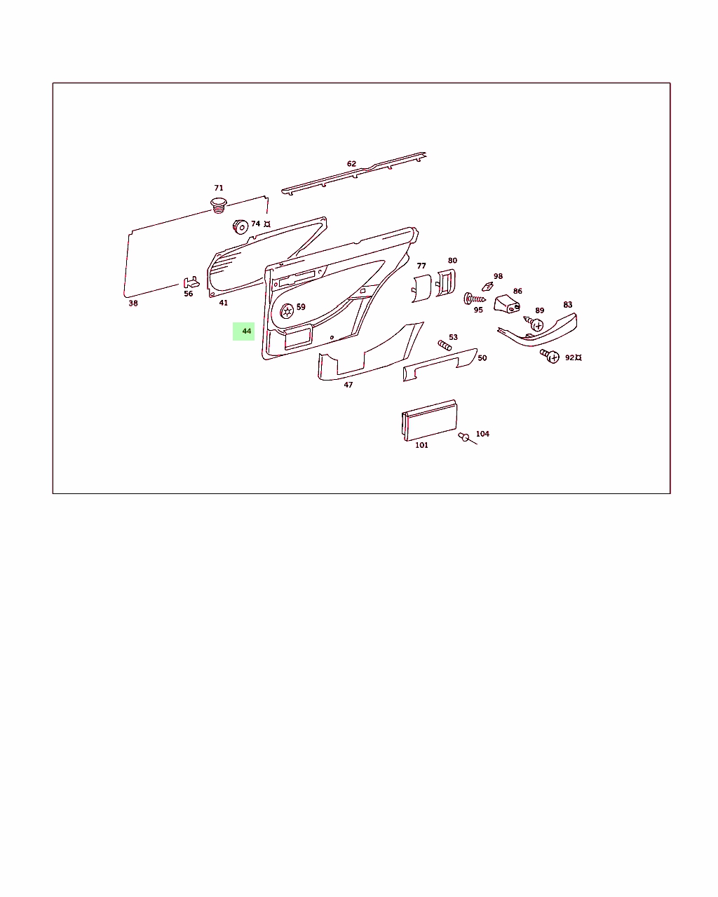 Buy Genuine Mercedes-Benz A1267305462 Panelling, Right Rear Door,with ...