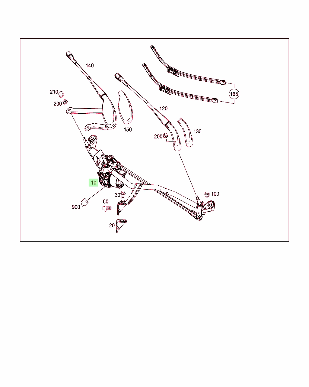 Buy Genuine Mercedes-Benz A2058200940 Wiper System. Photos - Amayama
